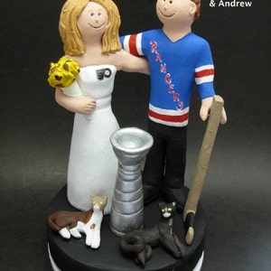 New Jersey Devils Bride and Groom Hockey Wedding Cake Topper - Custom ...