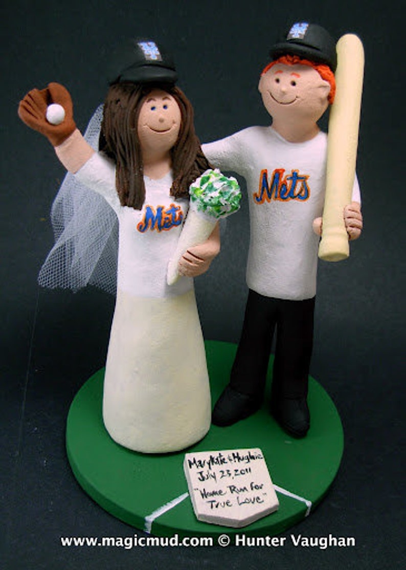 New York Mets Baseball Wedding Cake Topper, Baseball Team Wedding Cake ...