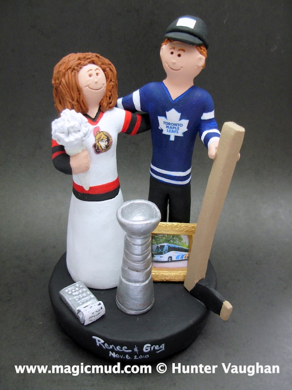 Spartans Hockey Wedding Cake Topper Hockey Bride and Groom | Etsy