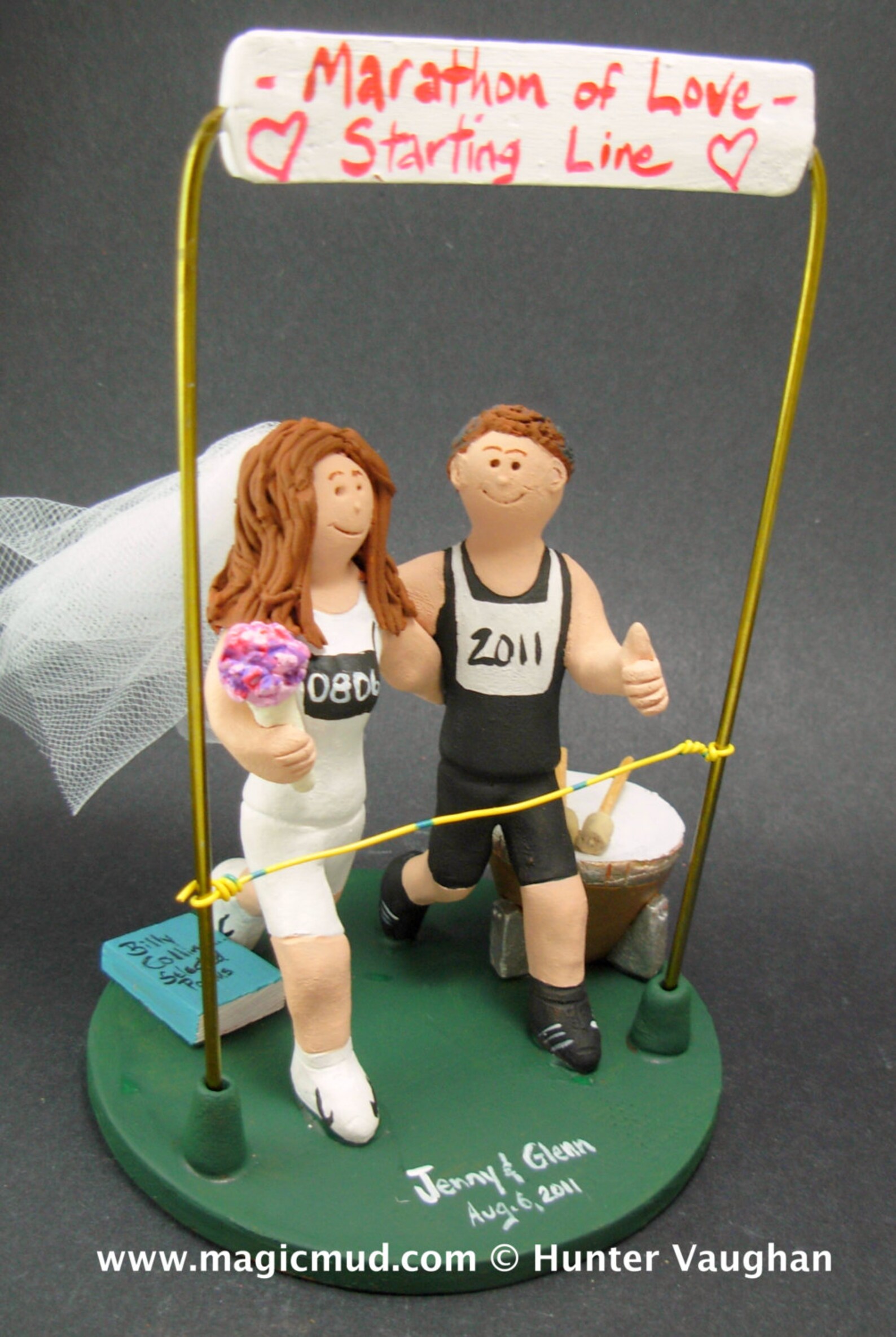 Triathlon Wedding Cake Topper, Marathon Runners Wedding Cake Topper ...