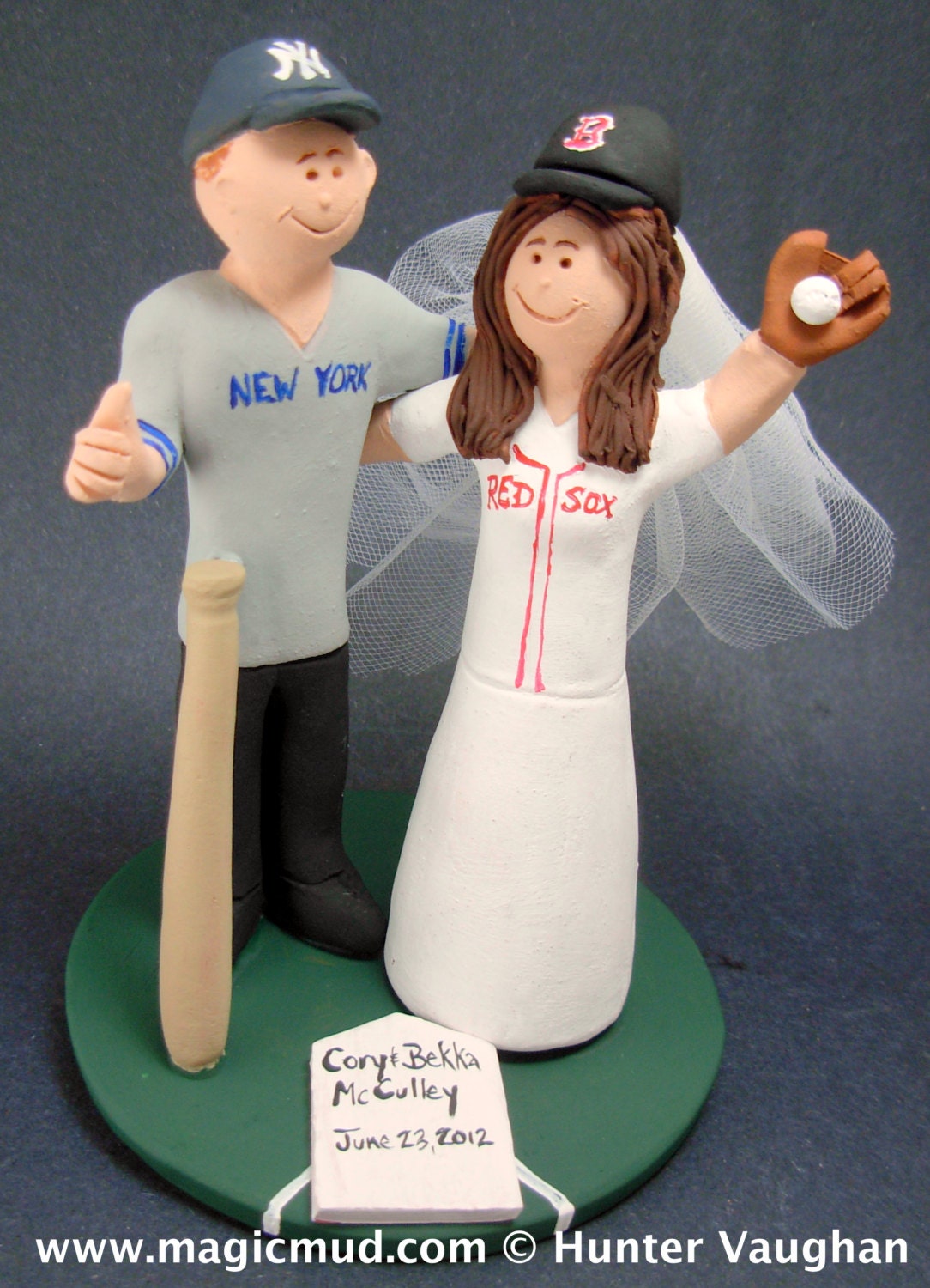 New York Yankee's Baseball Wedding Cake Topper, Red Sox Wedding Cake ...