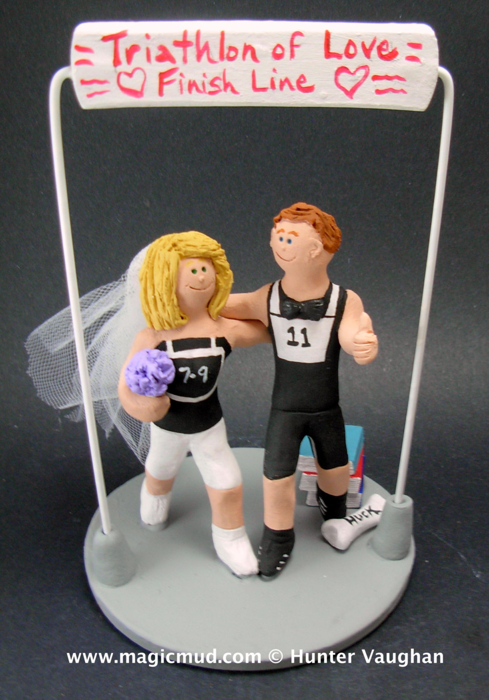 Triathlon Wedding Cake Topper, Marathon Runners Wedding Cake Topper ...