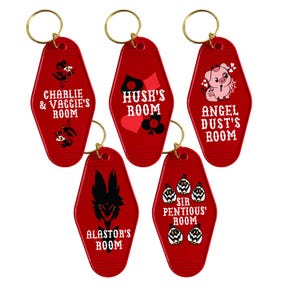 HOTEL CHARACTER, Red Acrylic Keyring, HAZBIN Inspired. - Etsy