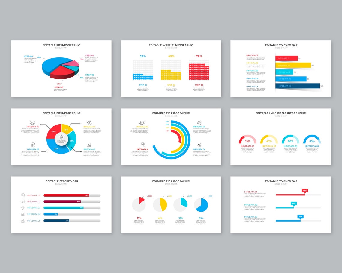Excel Animated Editable Charts Powerpoint Template Infographic Diagrams ...