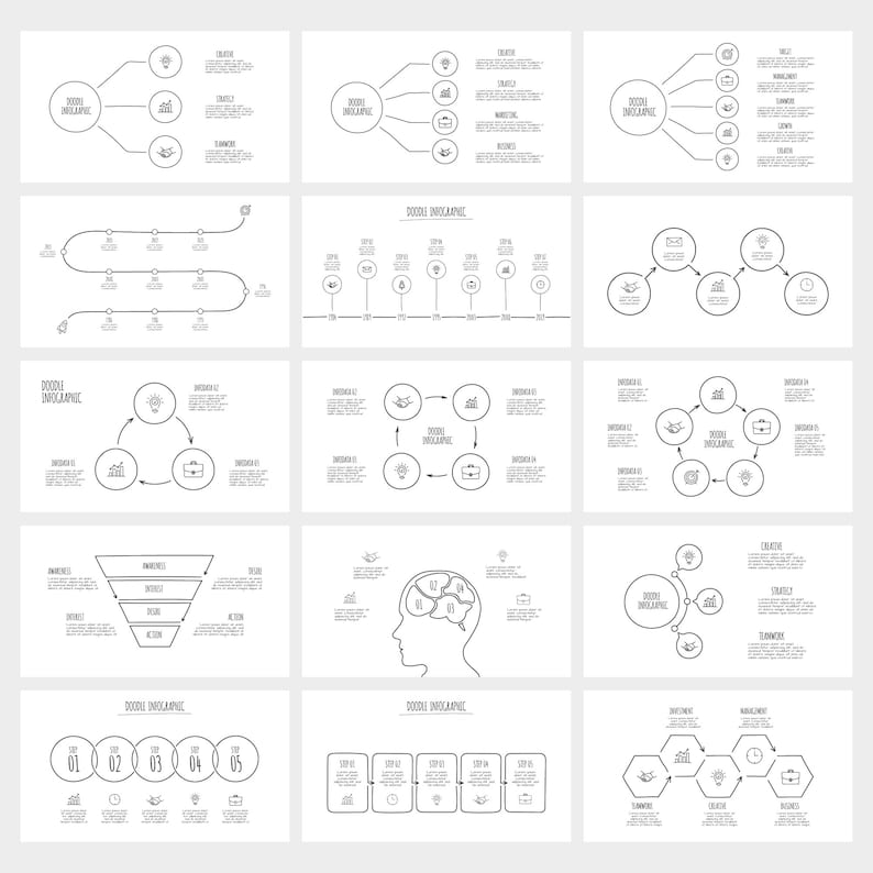 Doodle Powerpoint Template, Canva Template, Animated Infographic, Canva ...