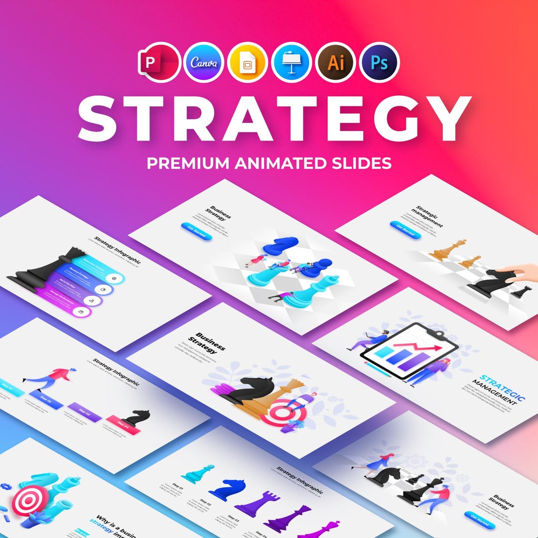 Canva Strategy Template, Animated Powerpoint Template, Infographic ...