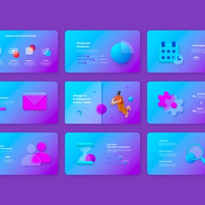 Glassmorphism Animated Powerpoint Template Infographic Diagrams Frosted ...