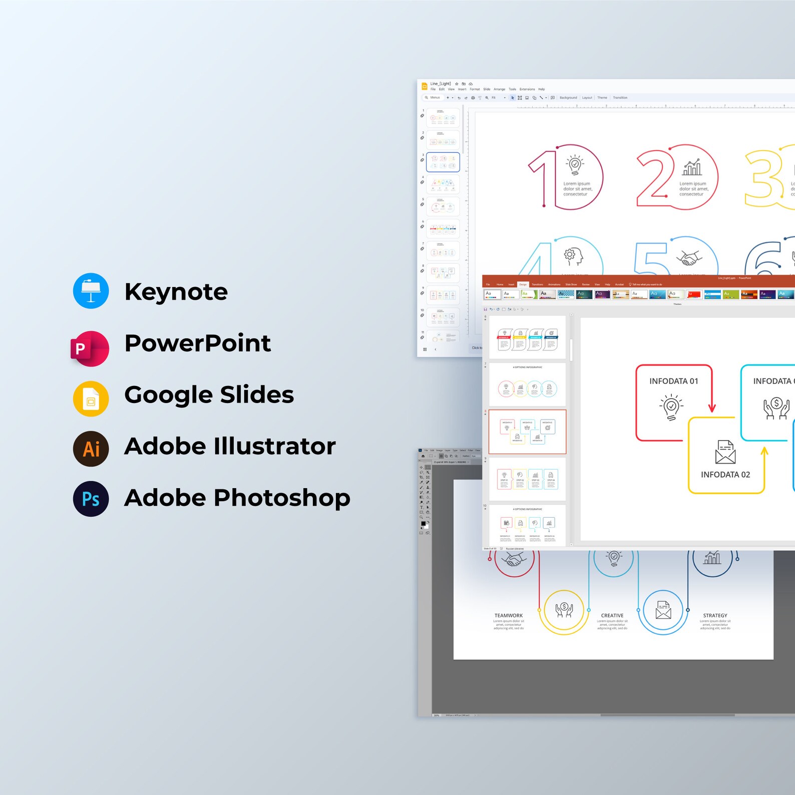 Animated Powerpoint Template | Outline Infographics Powerpoint ...