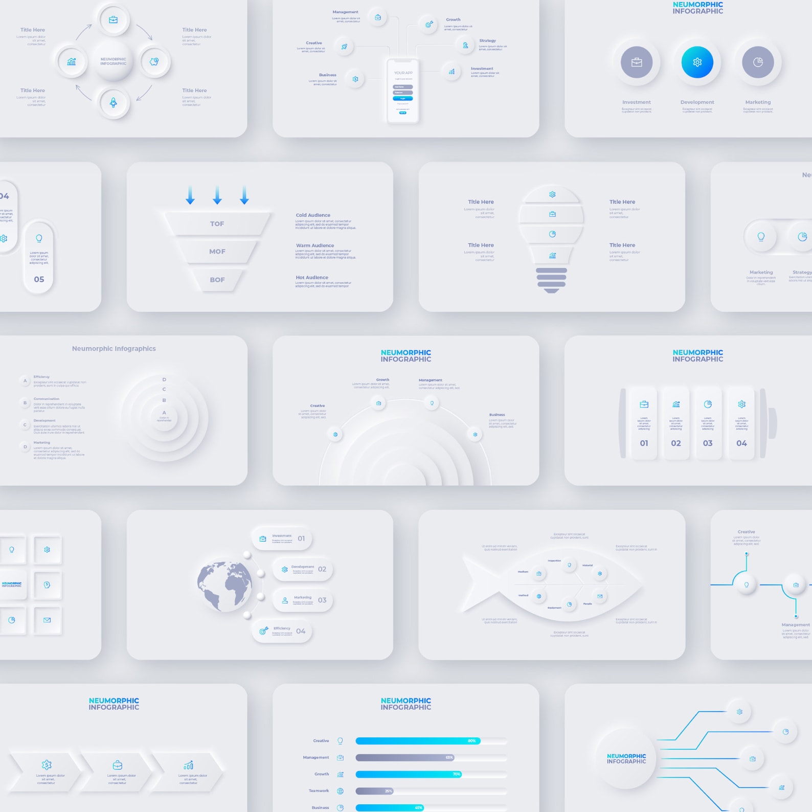 Neumorphic Style Powerpoint Template - Customizable Design With ...