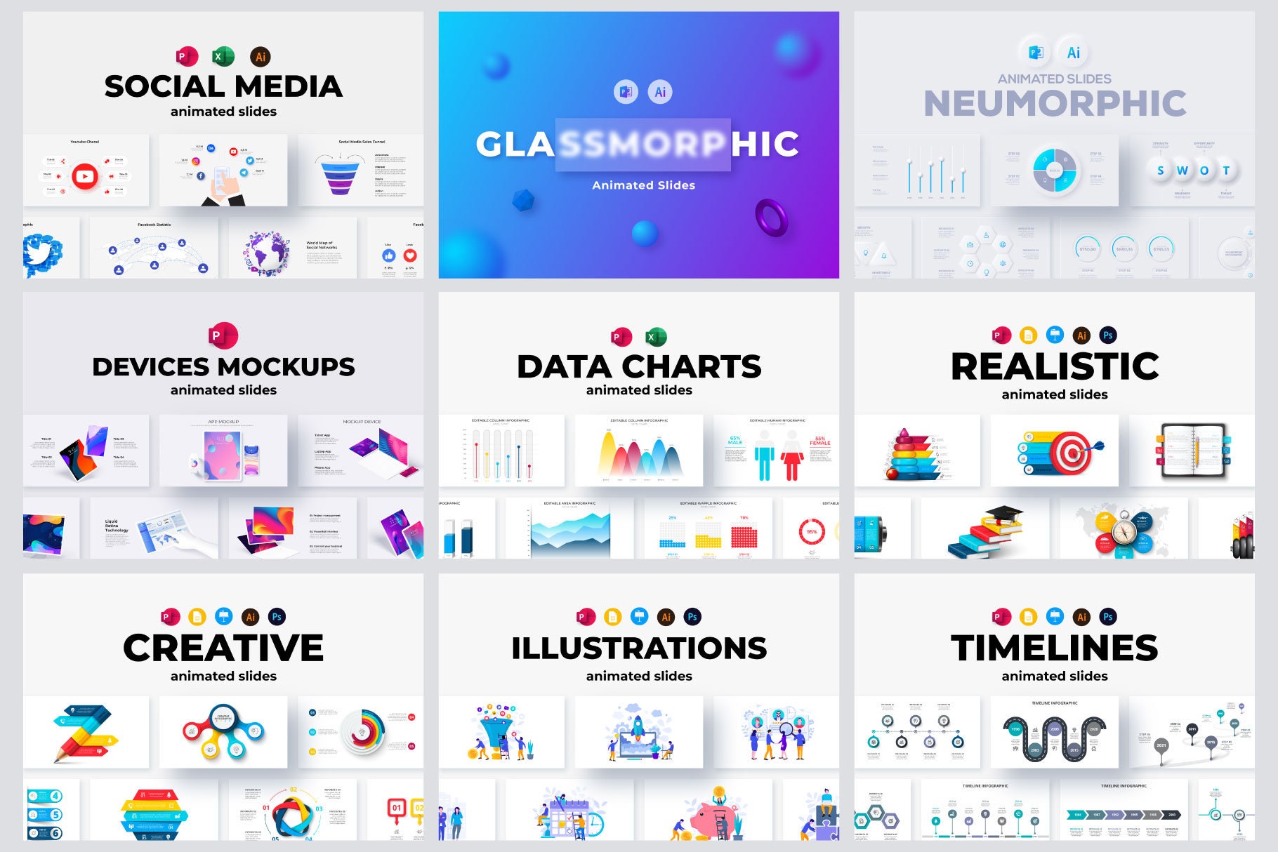3500 Animated Slides Powerpoint Bundle Infographic Diagrams, Maps and ...