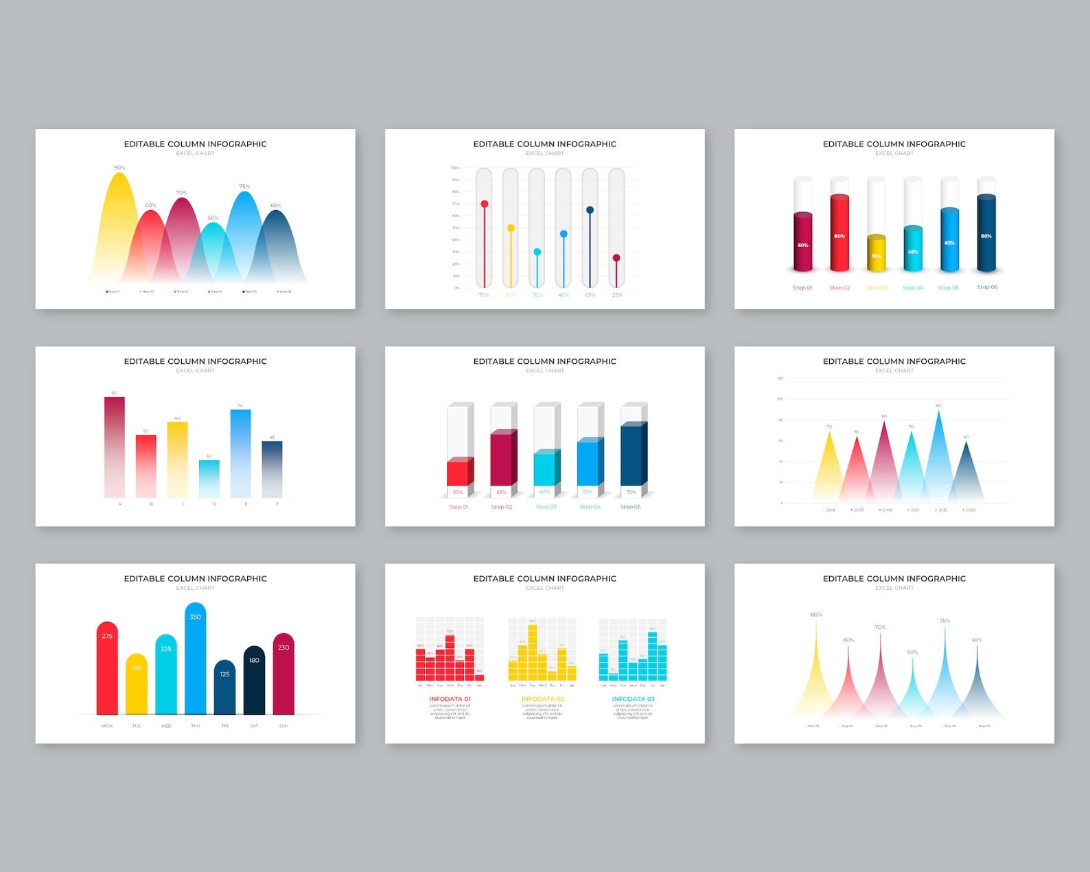 Excel Animated Editable Charts Powerpoint Template Infographic Diagrams ...