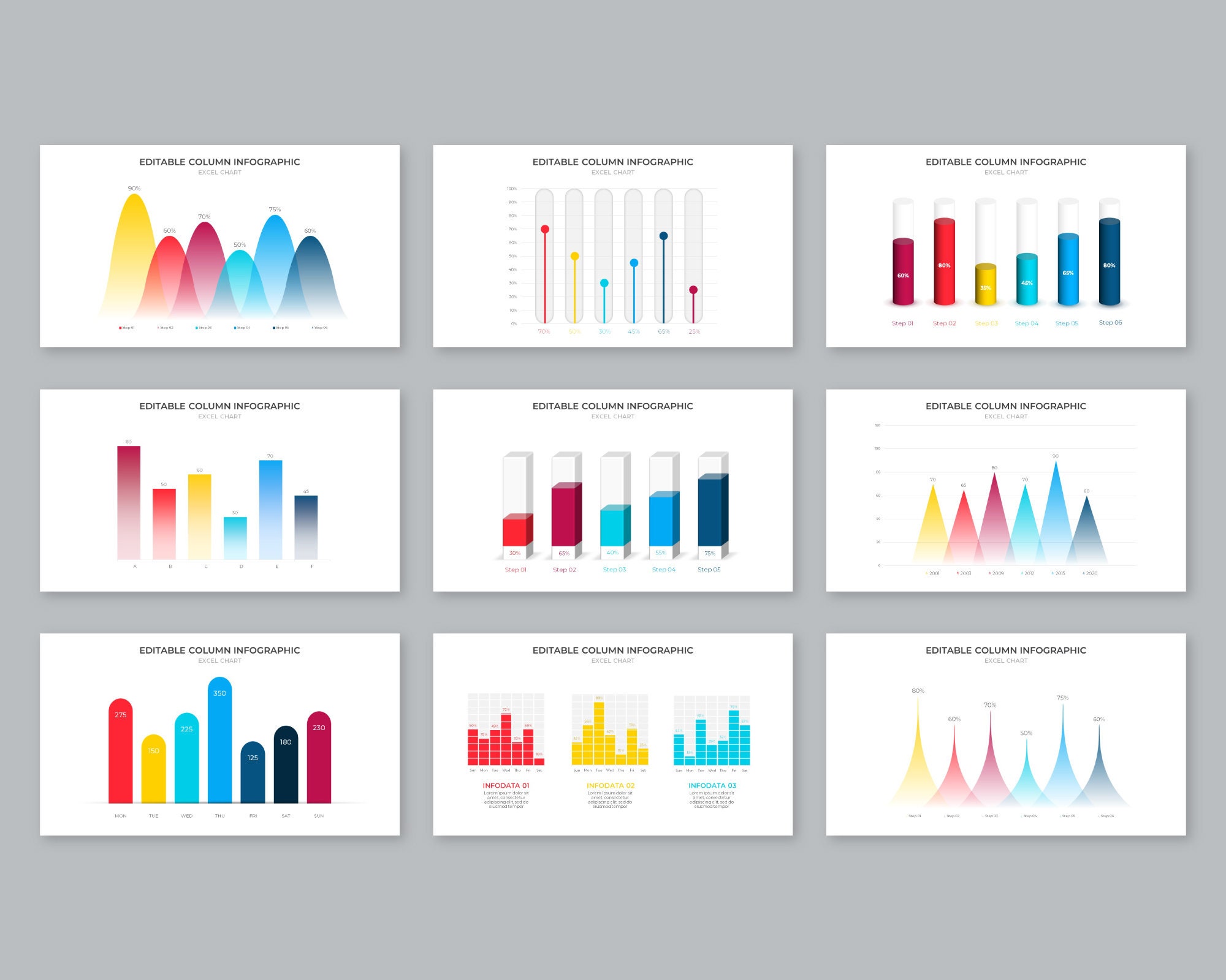 Excel Animated Editable Charts Powerpoint Template | Infographic ...