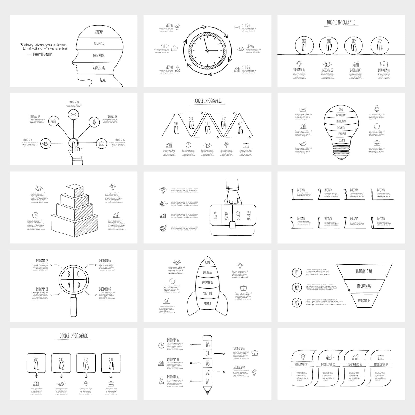 Doodle Powerpoint Template, Canva Template, Animated Infographic, Canva ...