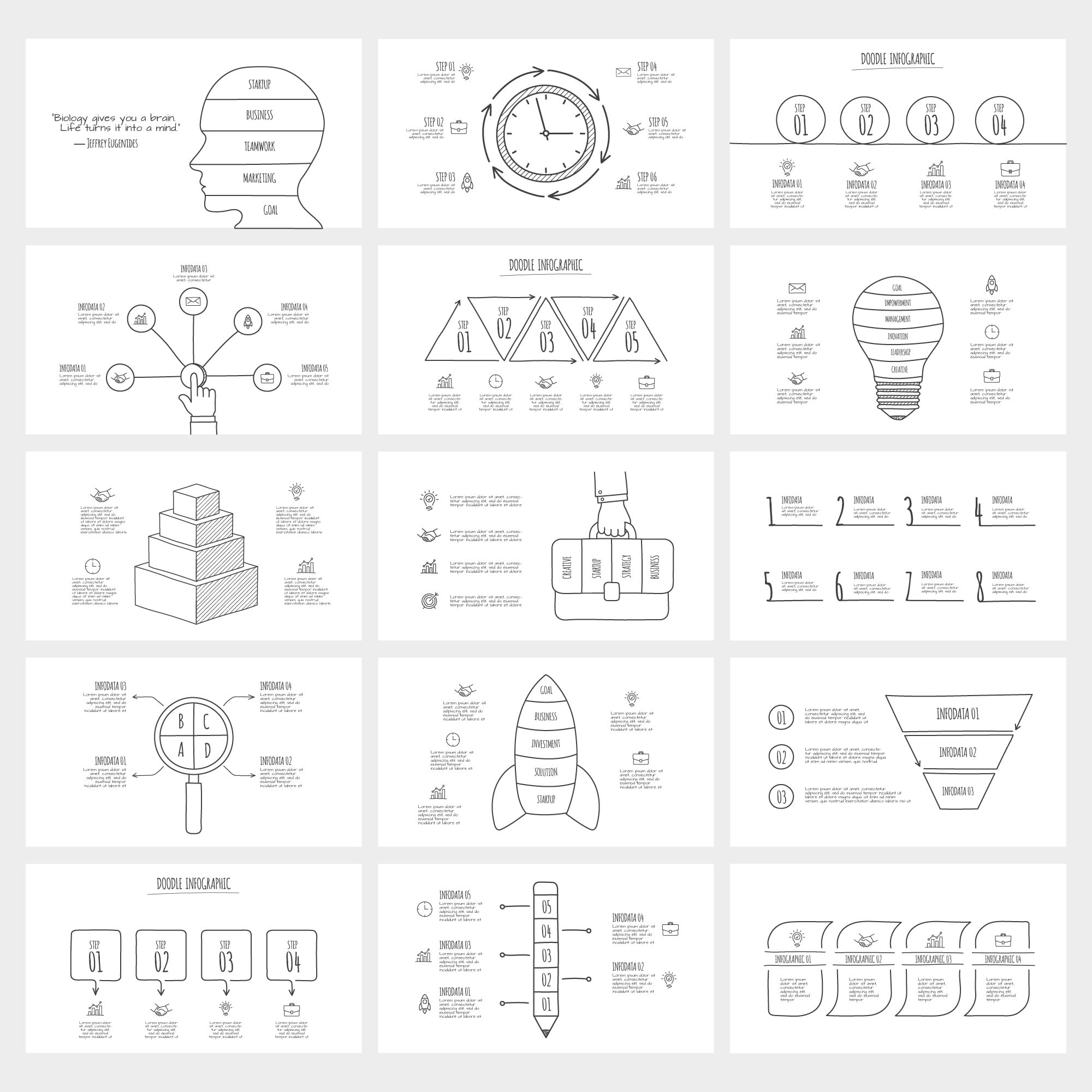 Doodle Powerpoint Template, Canva Template, Animated Infographic, Canva ...