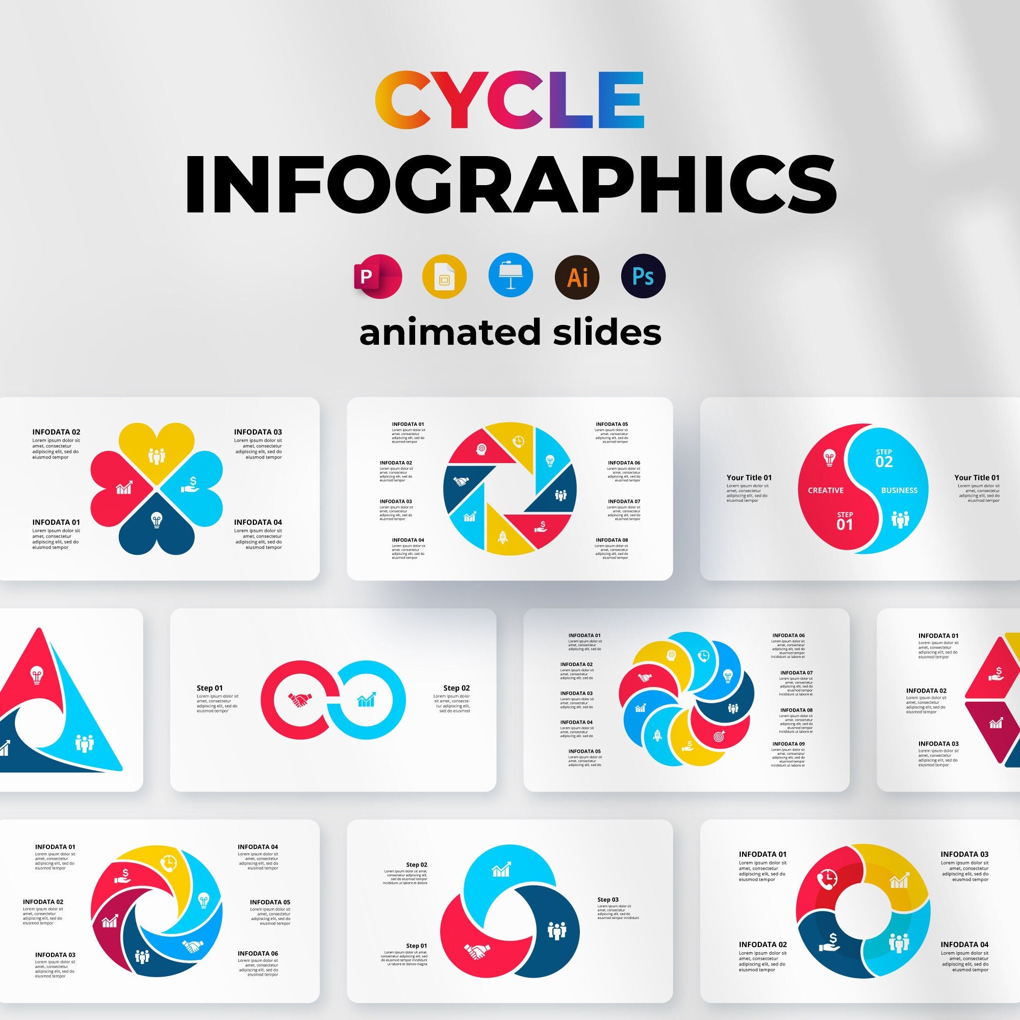 Cycle Animated Infographic Templates Presentations for Powerpoint ...