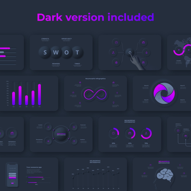 Neumorphic Style Powerpoint Template - Customizable Design With ...