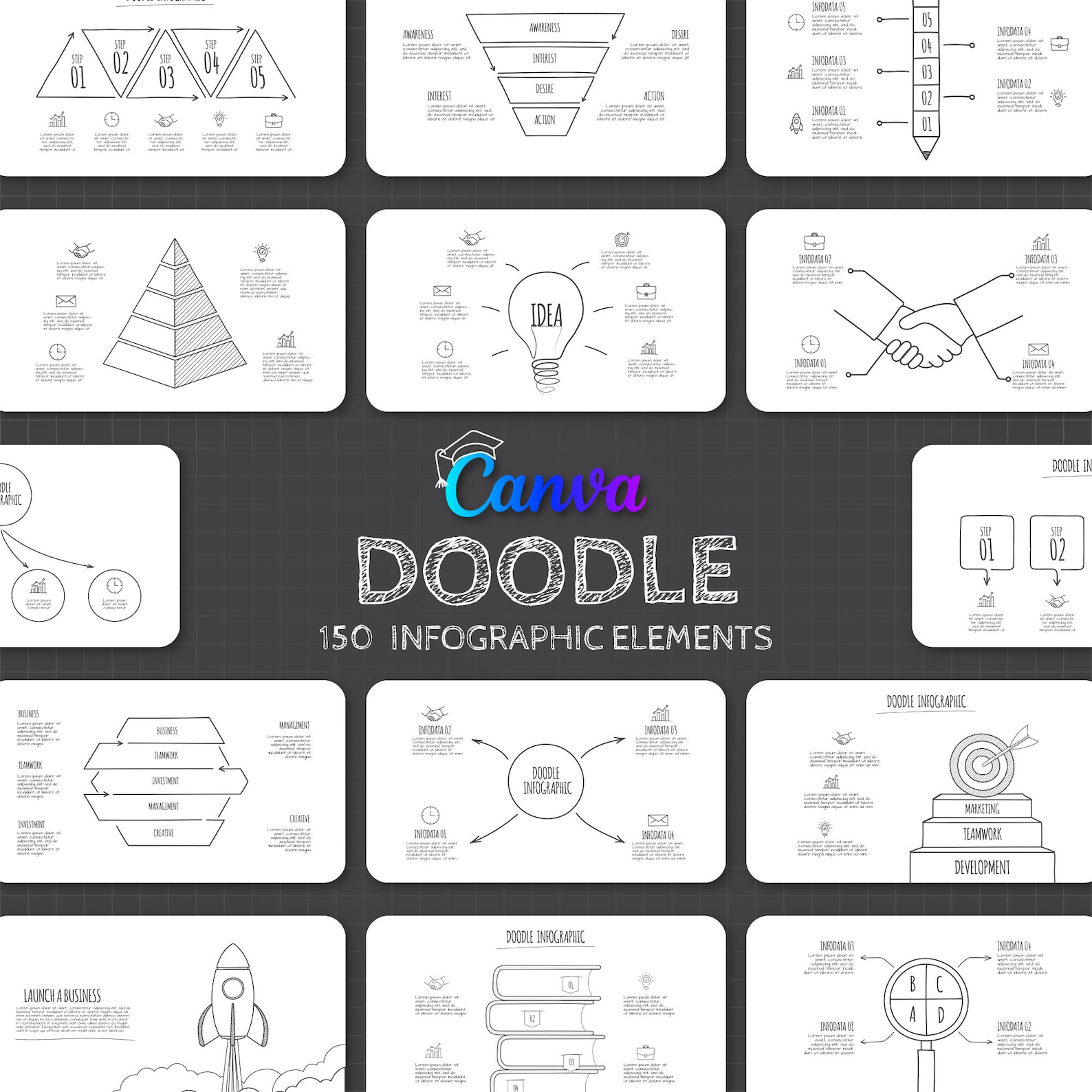 Canva Doodle Infographics Template | Hand-drawn Editable Slides ...