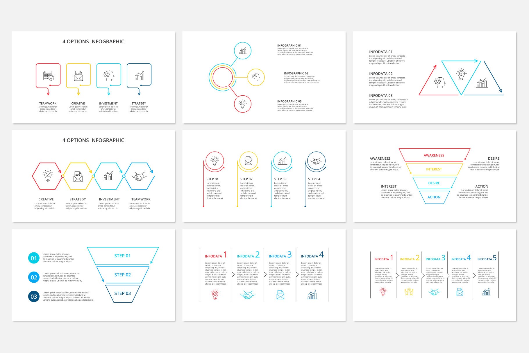 Animated Powerpoint Template | Outline Infographics Powerpoint ...