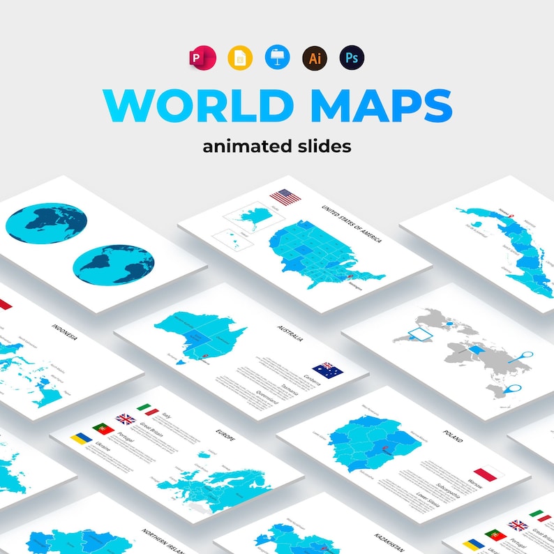 World Maps Animated Powerpoint Templates | Infographic Slides for ...