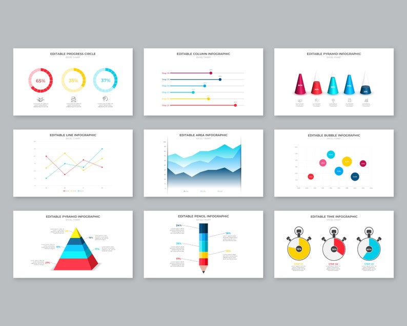 Excel Animated Editable Charts Powerpoint Template Infographic Diagrams ...