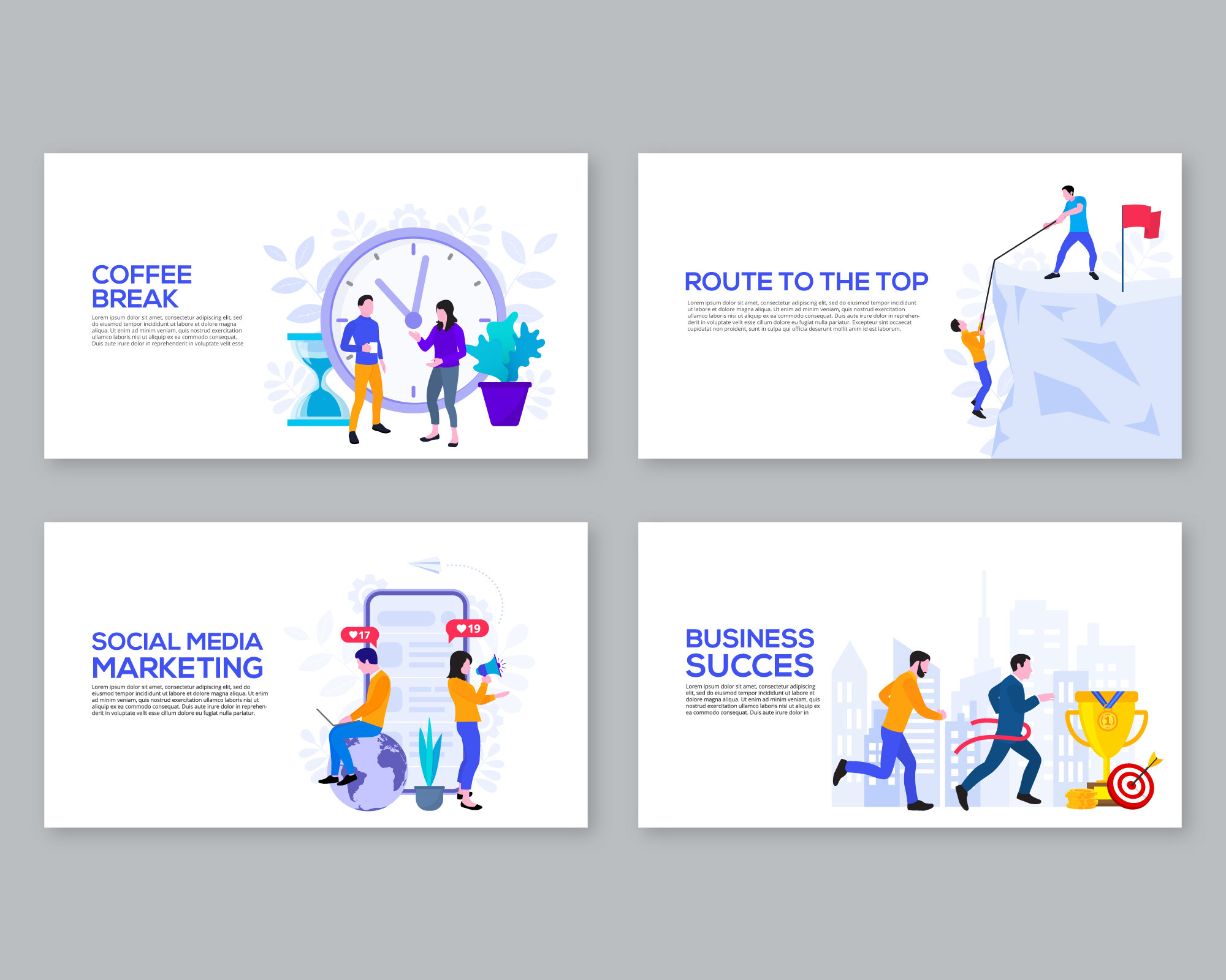 Business Illustrations Animated Powerpoint Template | Infographic ...