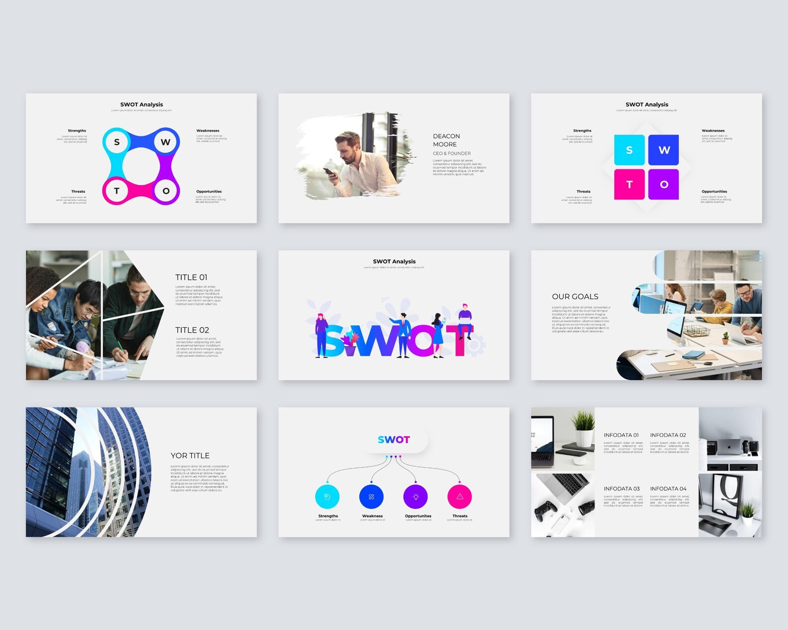 SWOT Analysis Canva Presentation Template. Editable Slides for Business ...