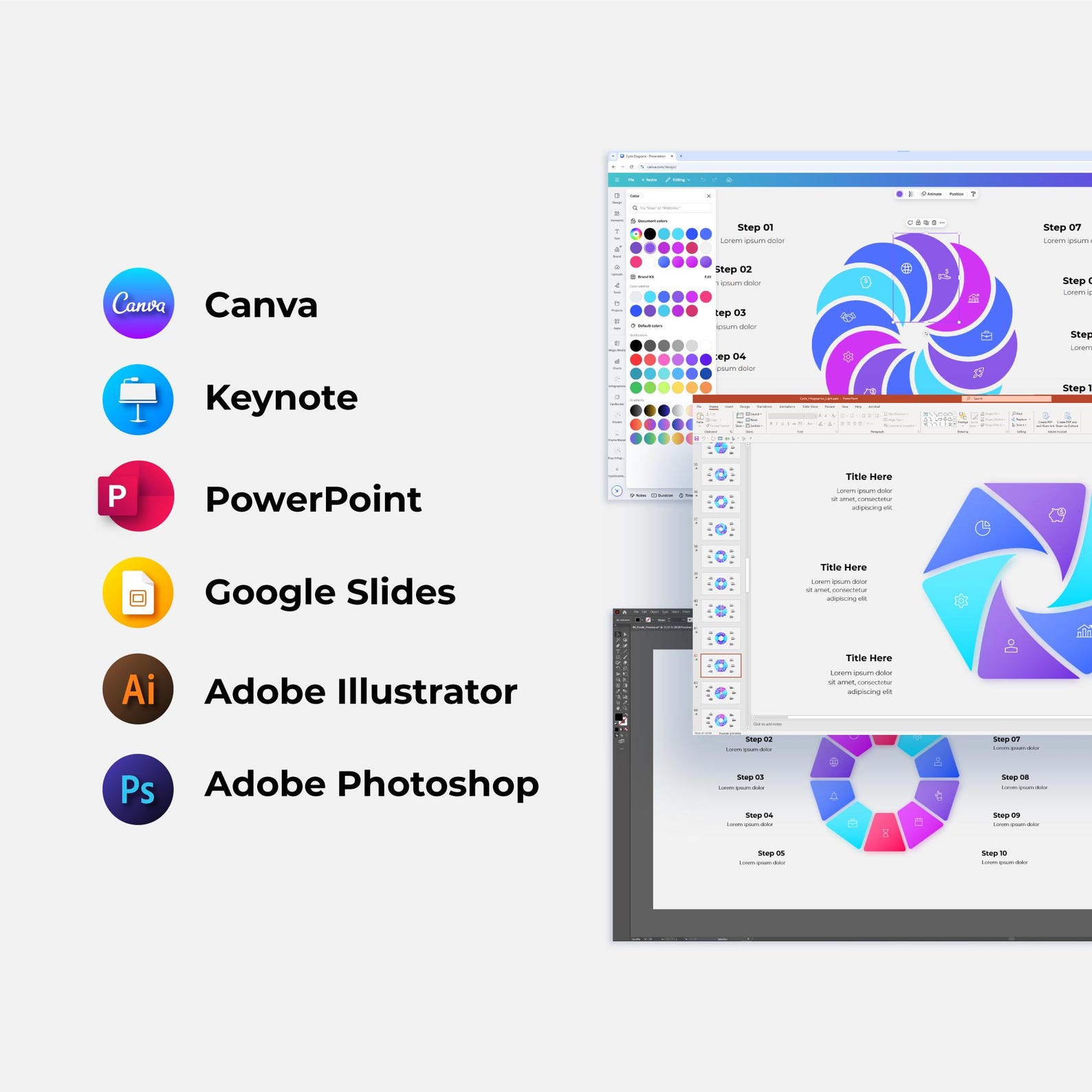 Animated Diagrams. Powerpoint Template. Canva Editable Template. Google ...
