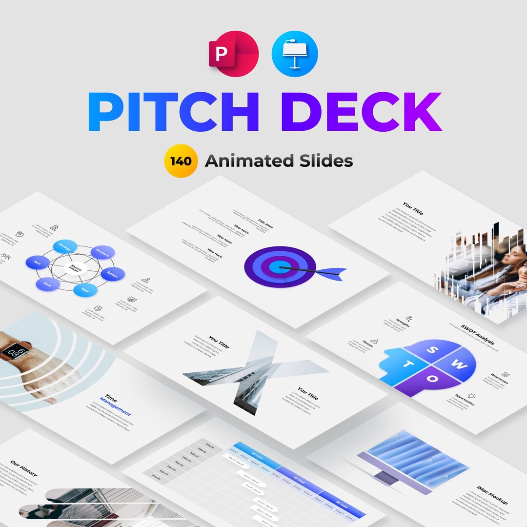 Animated Pitch Deck Presentation. Powerpoint Template. Keynote Template ...