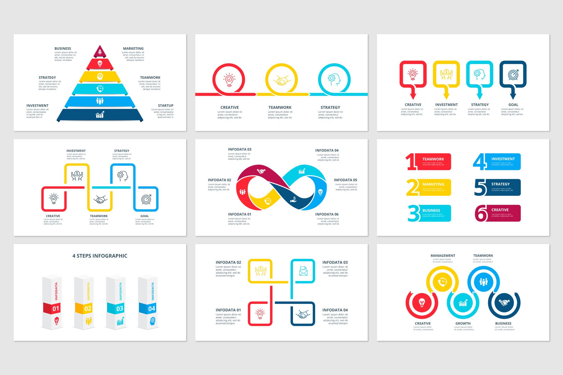 Abstract Powerpoint Template Animated Infographic Presentations Vector