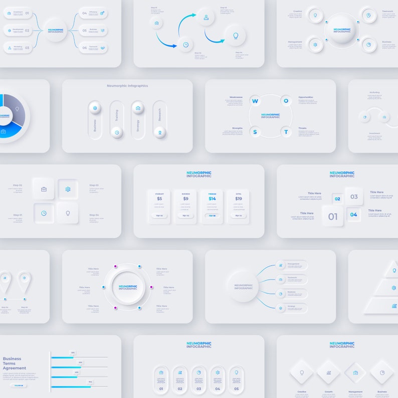 Neumorphic Style Powerpoint Template - Customizable Design With ...