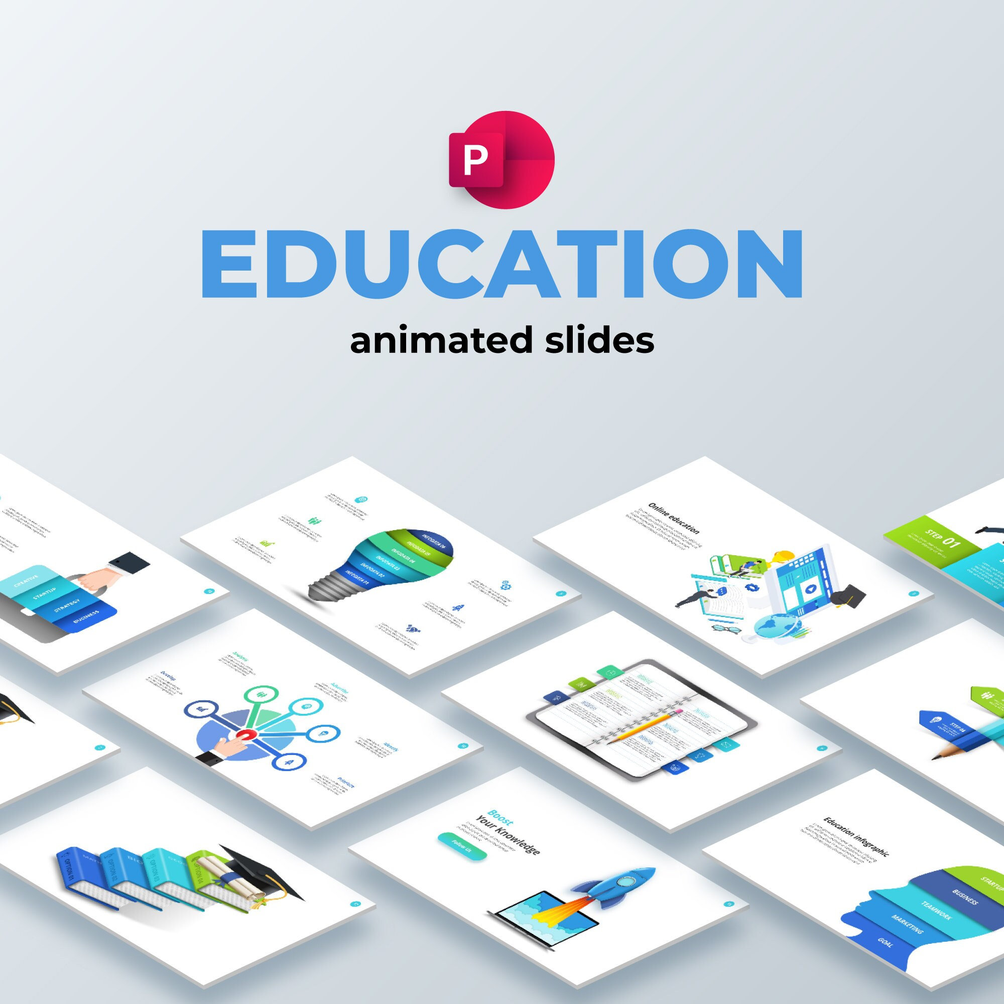 Education Powerpoint Infographic Animated Templates | Editable ...