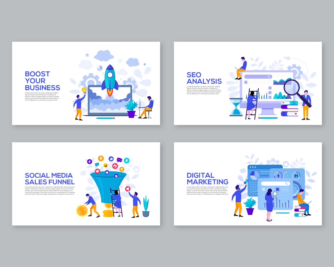 Business Illustrations Animated Powerpoint Template | Infographic ...
