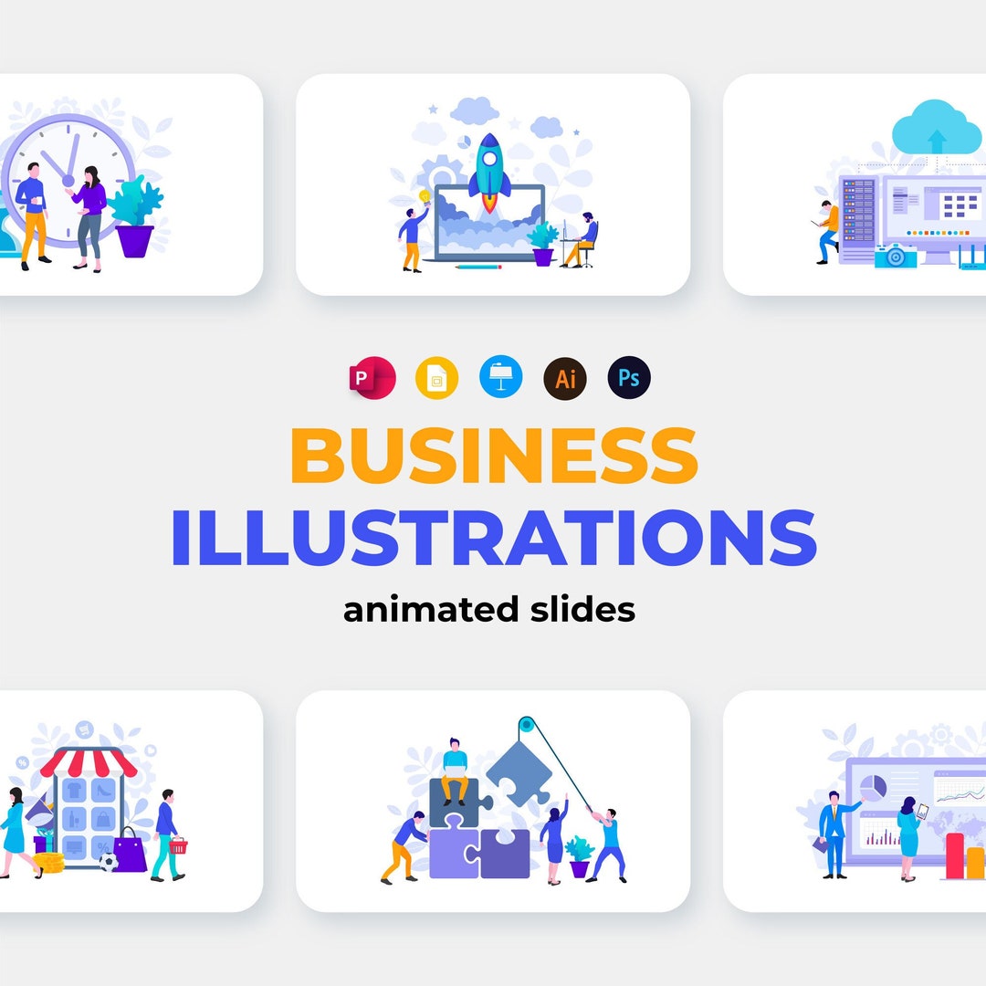 Business Illustrations Animated Powerpoint Template | Infographic ...