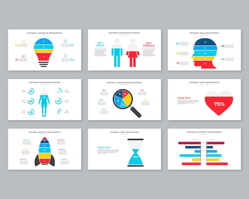 Excel Animated Editable Charts Powerpoint Template Infographic Diagrams ...