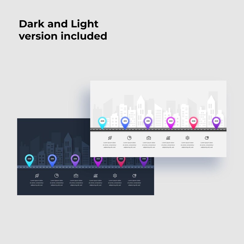 Roadmap and Timeline Animated Powerpoint Infographics. Canva Template ...