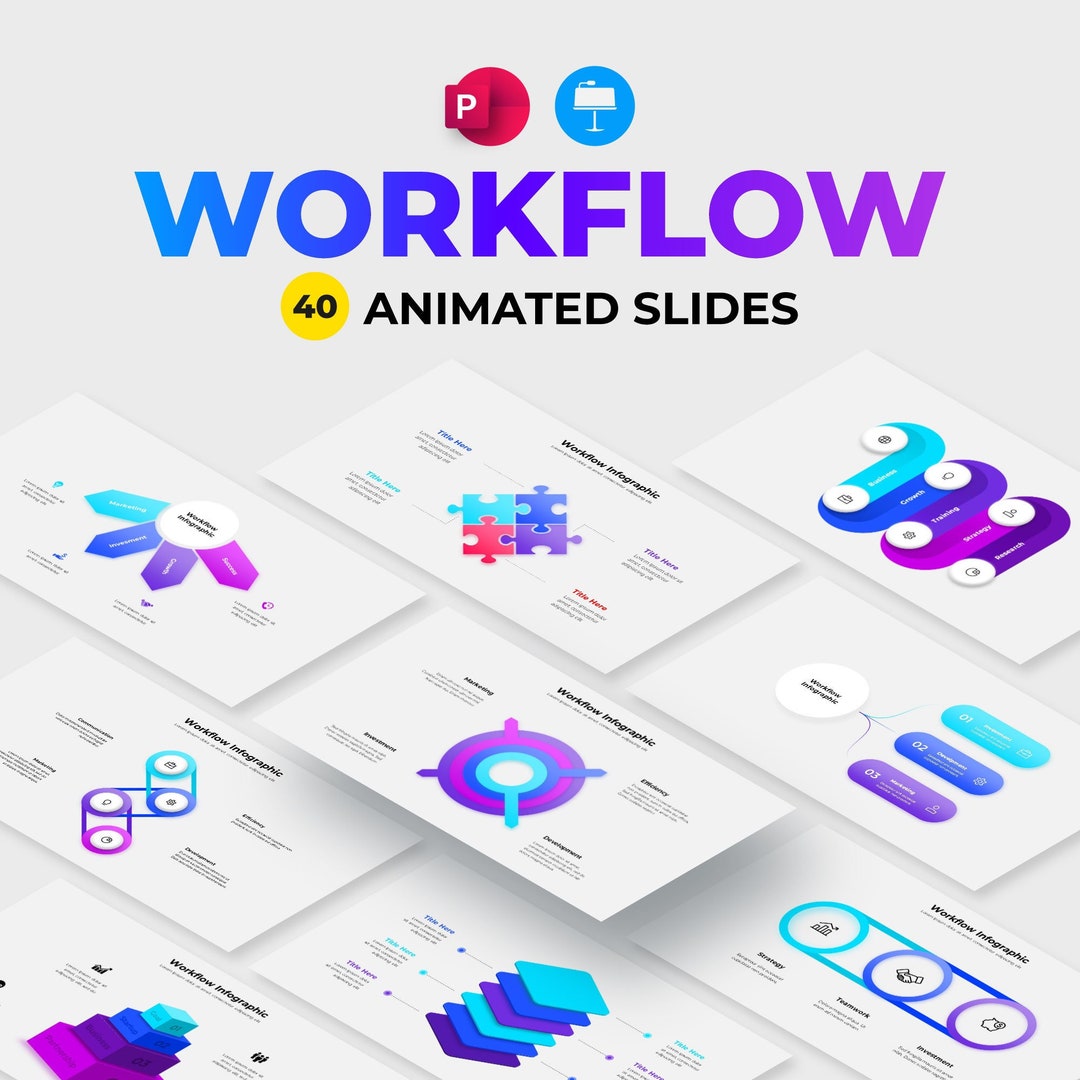 Workflow Powerpoint Template | Animated Powerpoint Slides | Infographic ...