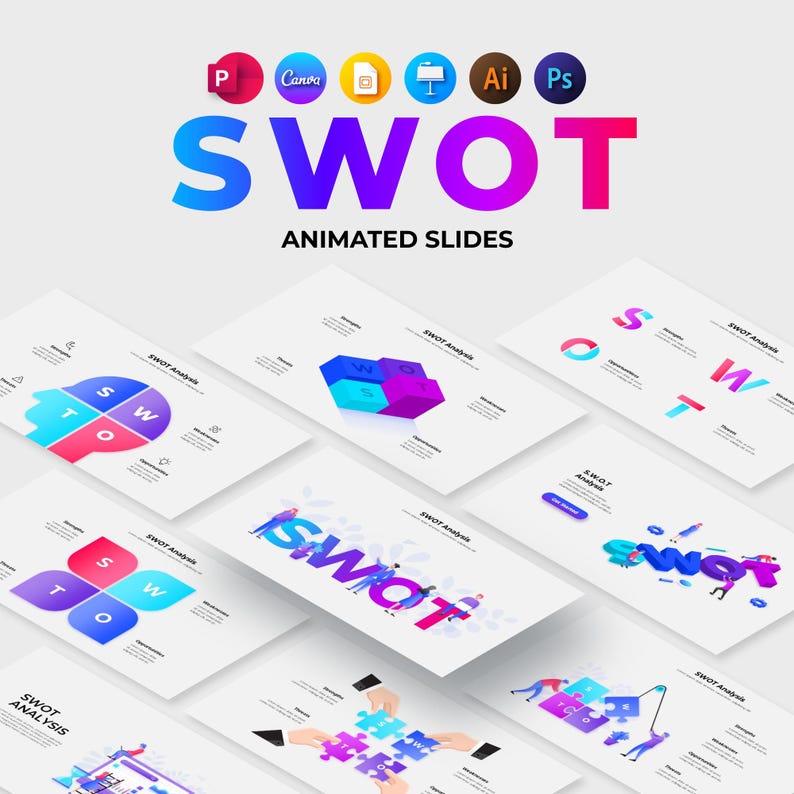 Canva SWOT Analysis. Powerpoint Templates for Business & Marketing ...