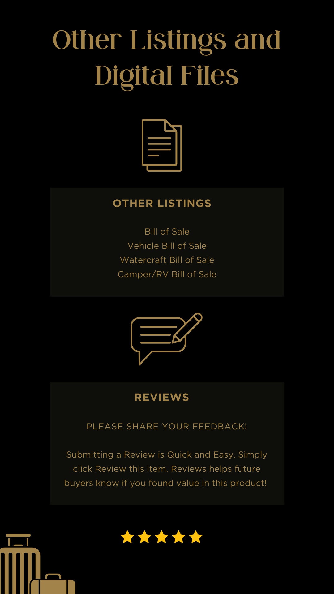 Camper/ RV Bill of Sale, W/receipt Form - Print and Go - Etsy