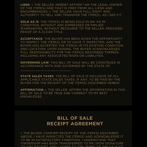 Trailer Bill of Sale, W/receipt Form - Print and Go - Etsy