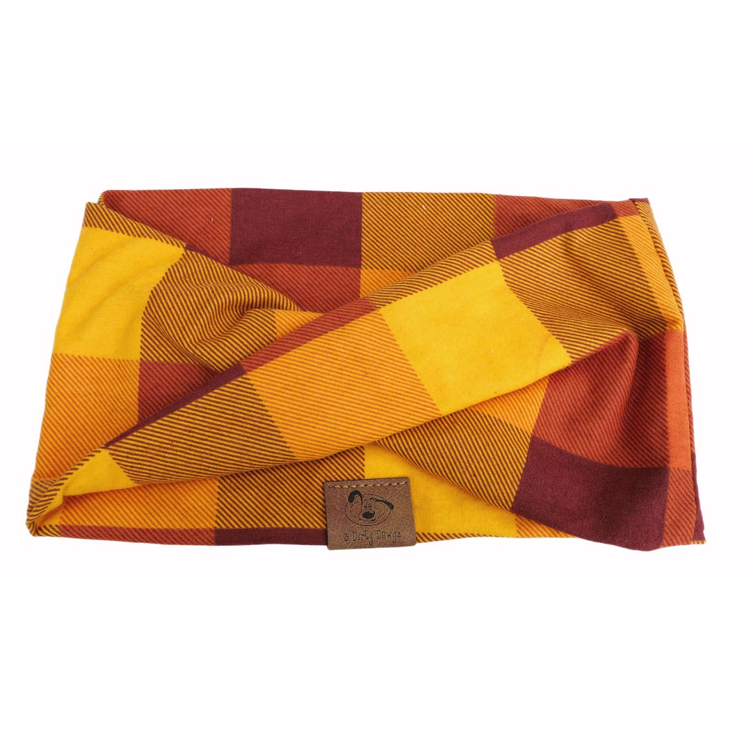 Autumn + Fall Dog Infinity Scarf: Orange, Brown, Yellow + Rust Cozy ...