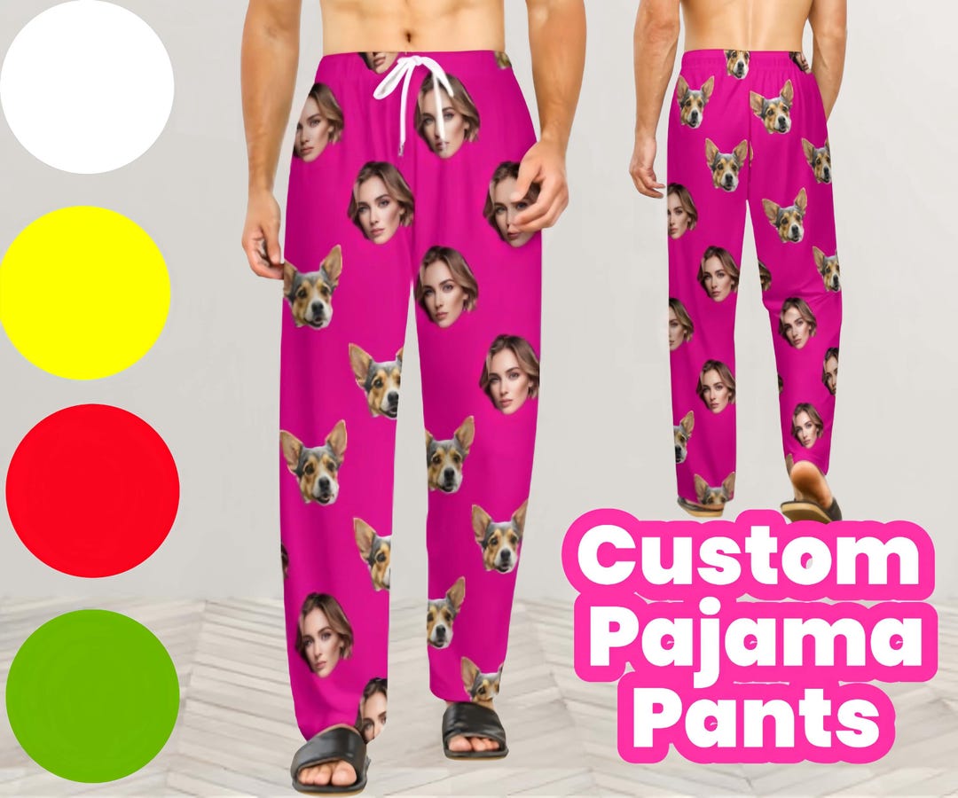 Custom Face Pajama Pants for Women Men Personalized Pajama Pants With ...