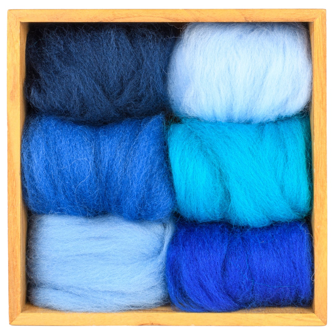 Ocean - Wool Roving Set - NZ Corriedale - Etsy