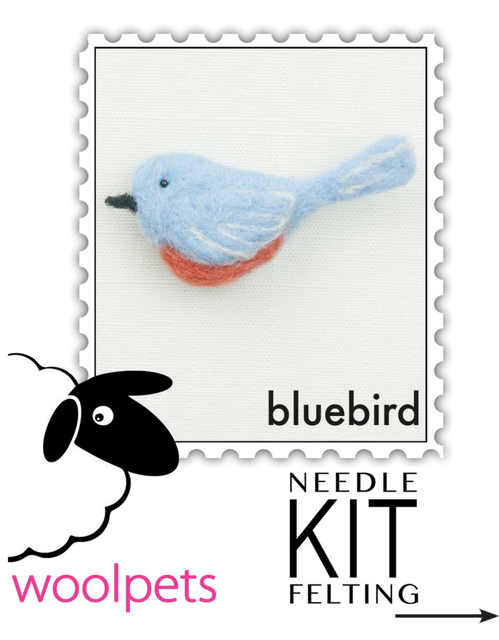Bluebird Pin / Brooch Needle Felting Kit - Etsy