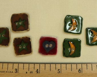 Ceramic Heart Buttons - Etsy