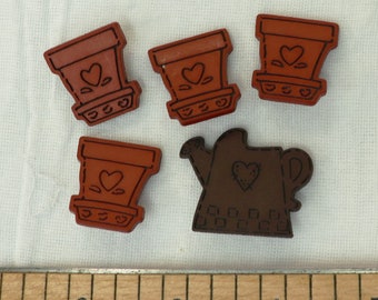 Flower Pot Buttons - Etsy