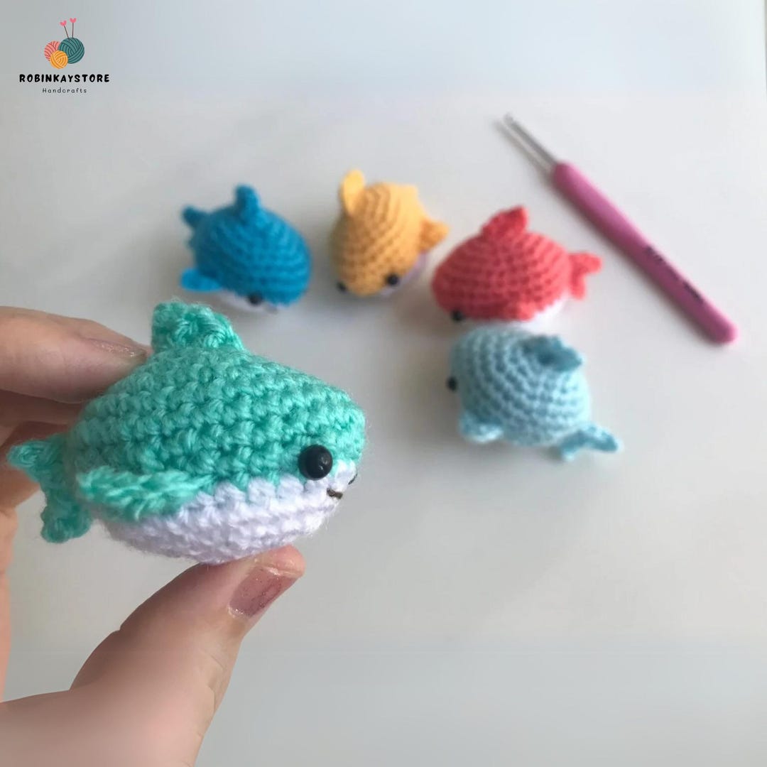 Baby Shark Crochet Pattern PDF, Mini Shark Keychain Pattern, Cute Ocean ...