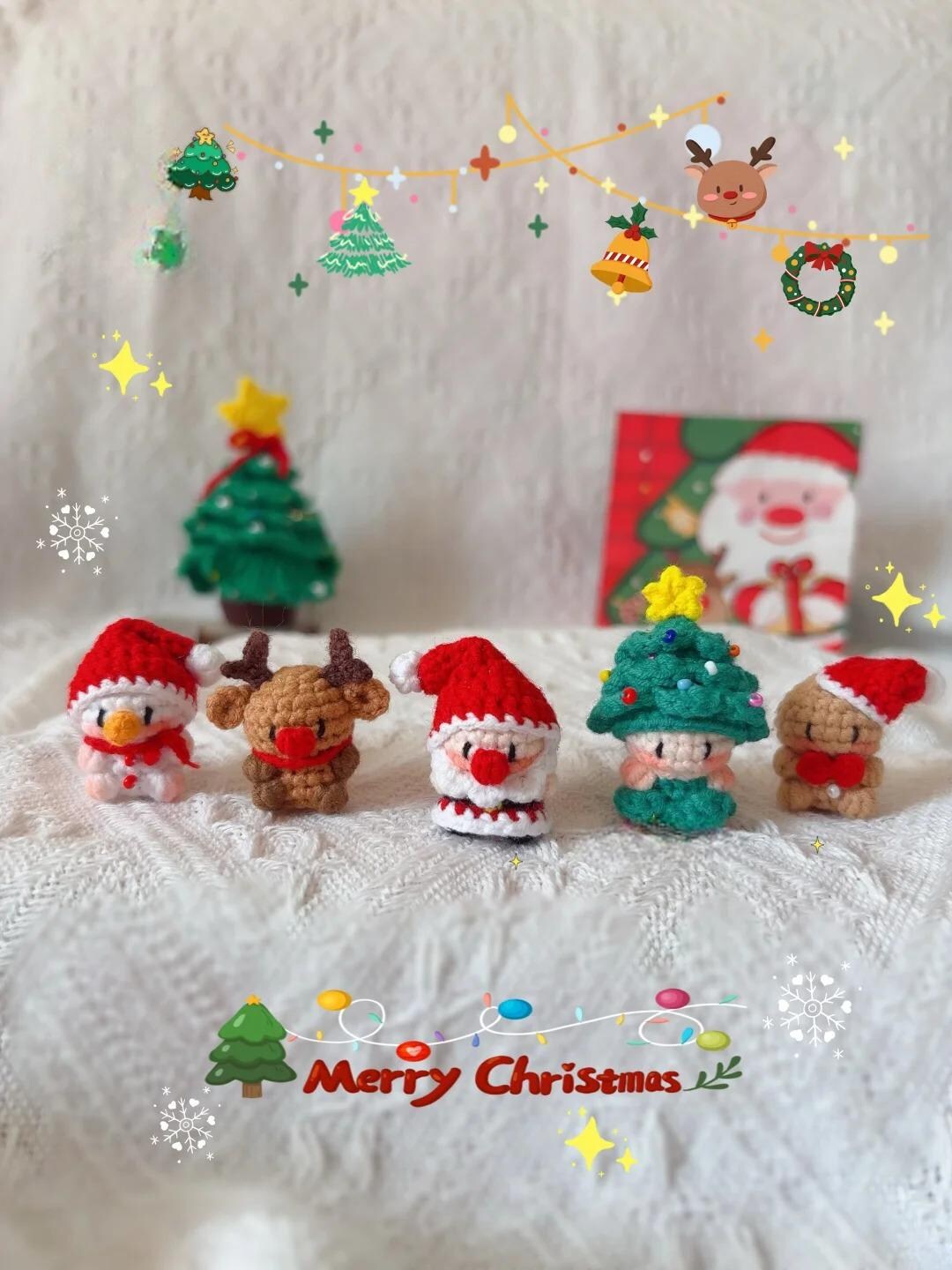 Mini Christmas Crochet PDF Pattern - Bundle 5in1 Mini Xmas Keychain ...