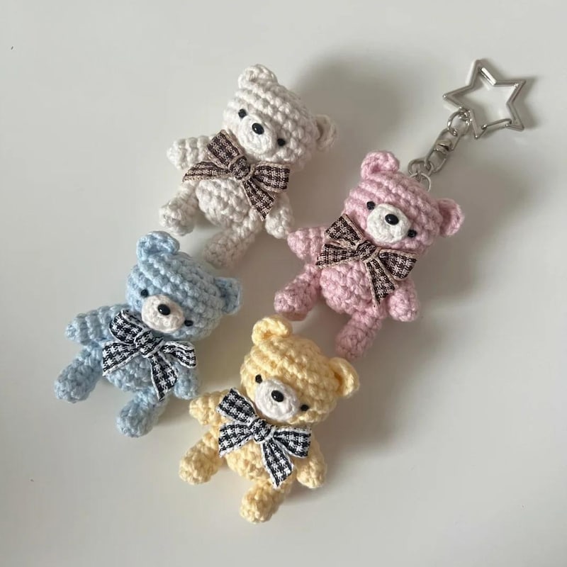 Crochet Teddy Bag Charm - Etsy