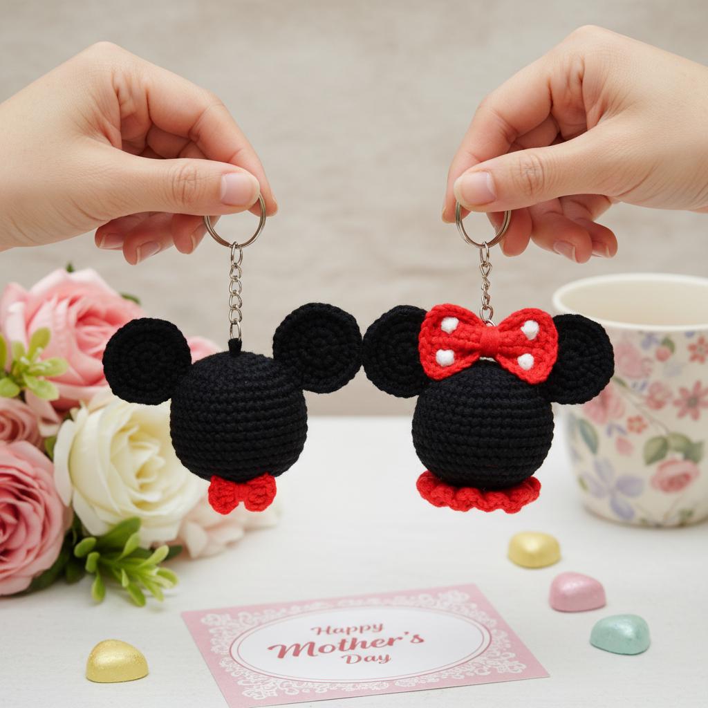 Mic.key Couple Crochet Keychain Pattern - Easy Crochet Dis.ney Couple ...