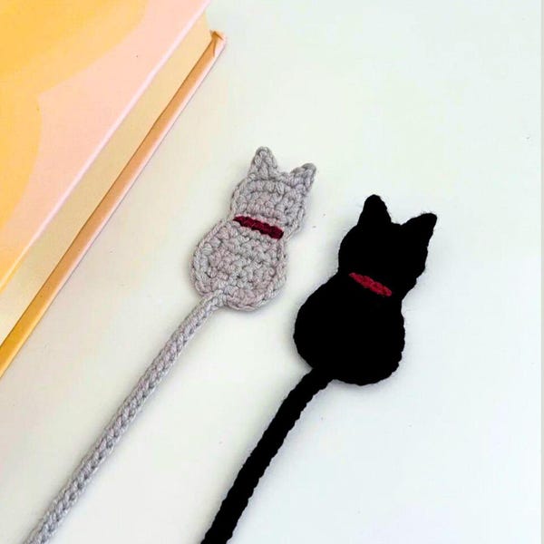 Knitted Bookmark Cat - Etsy